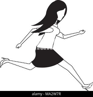 avatar businesswoman running over white background, colorful design ...