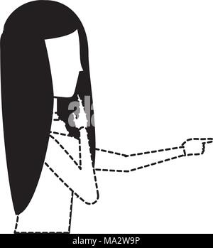 avatar woman thinking over white background, vector illustration Stock ...