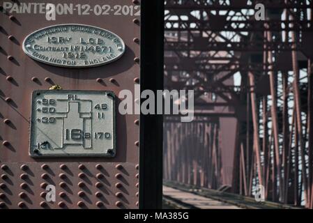 Railway bridge from 1912 to India on 12.01.2015 near Paksey ...