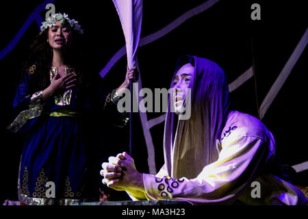 Manila, Philippines. 29th March, 2018. An actor playing as Jesus Christ ...