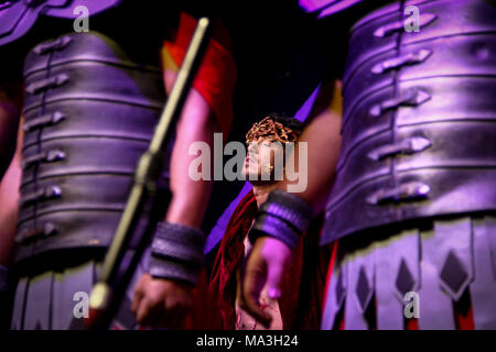 Manila, Philippines. 29th March, 2018. An actor playing as Jesus Christ ...