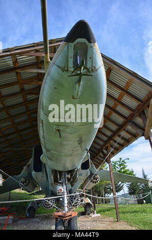 View of the rocket pods of the MiG-23 Stock Photo - Alamy