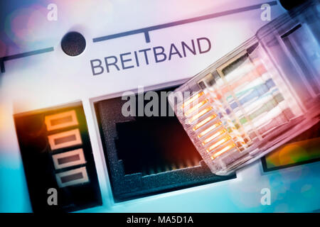 Fiberglass, high speed Internet, broadband network extension Stock ...