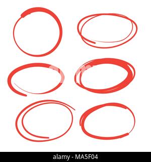 Red Circle Grading Marks with Swoosh Feel - Marking up the Papers Stock ...