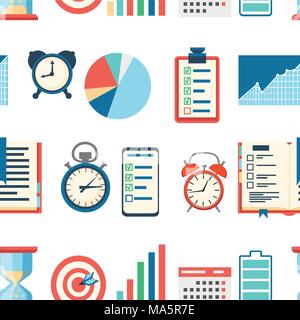 Time Management And Planning Vector Seamless Pattern Stock Vector Image & Art - Alamy