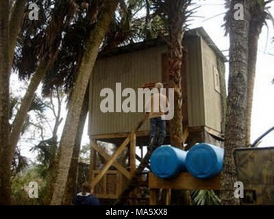 A monitoring blind at St. Marks National Wildlife Refuge offers a ...