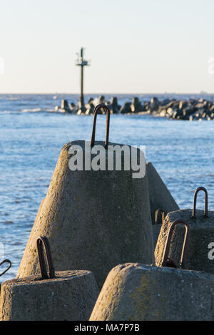 concrete breakwater in Klaipeda port pier at gates Stock Photo - Alamy