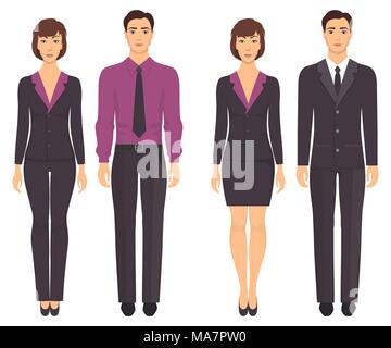 Business woman basic clothes and shoes set. Vector flat illustration ...