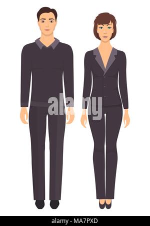 Business woman basic clothes and shoes set. Vector flat illustration ...