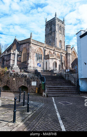 The medieval square in Axbridge, Somerset, England, UK. The half ...