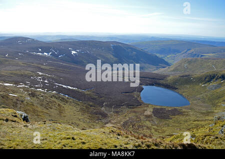 Llyn Lluncaws in Cadair Berwyn Mountains at Pistyll Rhaeadr Stock Photo ...