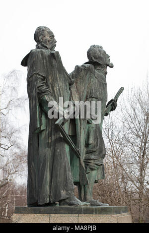 Czech Republic, Prague, Tycho Brahe et Johannes Kepler statue, two ...