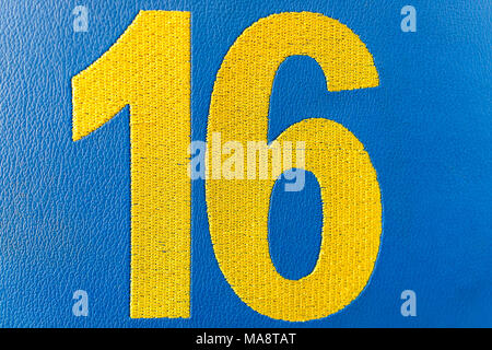 Numeral 16, sixteen, isolated on white background, 3d render Stock ...