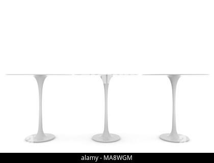 Three tables on a long leg. There is free space for your design. White ...