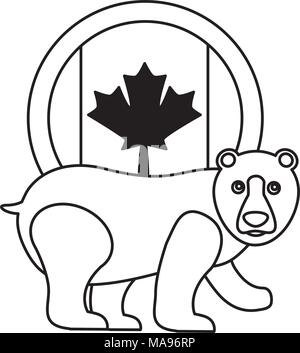 grizzly bear mammal with canadian flag Stock Vector Image & Art - Alamy