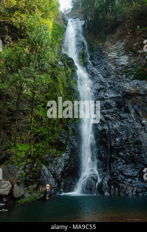 Full length, portrait of the beautiful Mainapi Waterfall located in ...