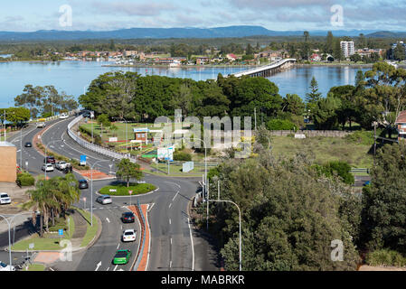 Completed in 1959 this is the Forster-Tuncurry bridge that stretches ...