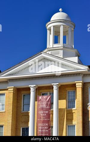 Elgin, Illinois, USA. The Old Main, completed in 1856 is the original ...