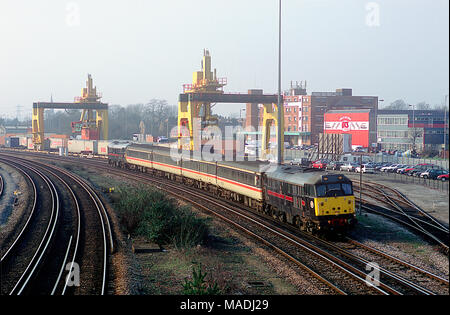 A pair of class 31 diesel locomotives owned by Fragonset Railways ...
