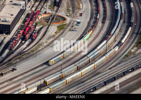 An aerial view of a railway junction yard Stock Photo - Alamy