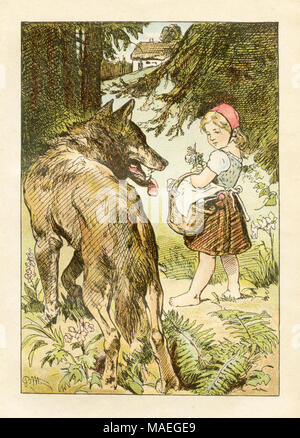 Illustration pour "Le Petit Chaperon rouge", conte de Charles Perrault ...