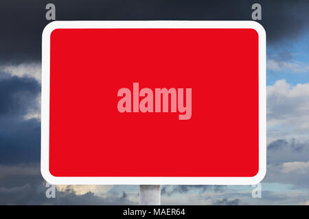 british road sign indicating a red route clearway with no stopping ...