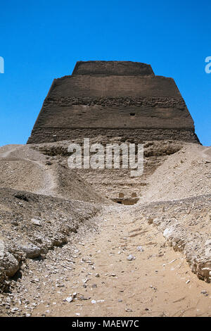The ancient Egyptian Pyramid of Meidum (Maidum) at Ahramat Maydum, Nile ...
