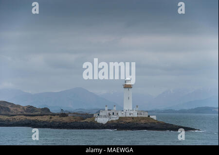 Sound of Mull Lady Isle Rock and Lighthouse on Lismore island, Scotland ...