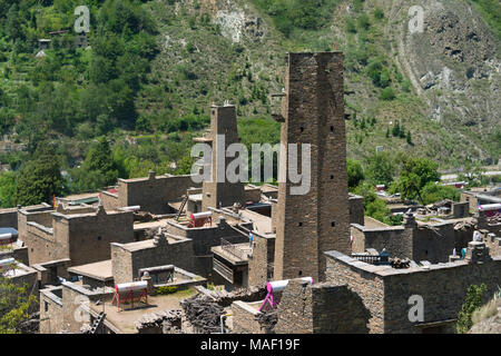 Traditional house with watch tower, Taoping Qiang Village, Ngawa ...