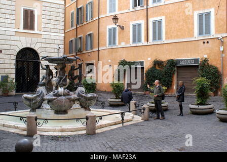 People looking at the Fountain of the Tortoises or Turtles ( Fontana ...