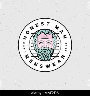 honest man clothing company label. vector illustration Stock Vector ...