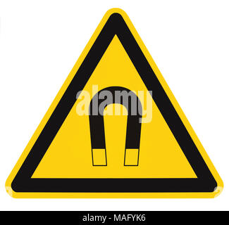 Strong Magnetic Field Caution Sign Isolated Text Label Hazard Safety ...