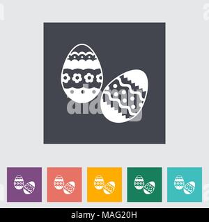 Easter Egg. Single flat icon on the button. Vector illustration Stock ...