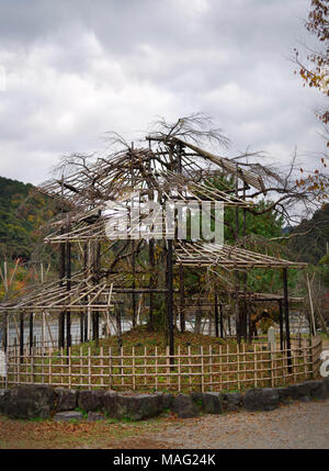 Kyoto, Japan. Tree supports in the gardens of the Zen Buddhist temple ...
