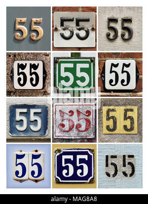 number 55 sign, house number fifty five symbol Stock Photo - Alamy