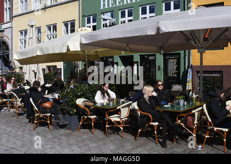 Copenhagen, Denmark. 02 April 2018. Tourists enjoy Spring sunshine on ...
