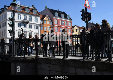 Copenhagen, Denmark. 02 April 2018. Tourists enjoy Spring sunshine on ...