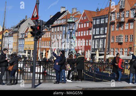 Copenhagen, Denmark. 02 April 2018. Tourists enjoy Spring sunshine on ...