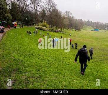 Avenham Park, Lancashire, UK, 2 April 2018. The show must go on at ...