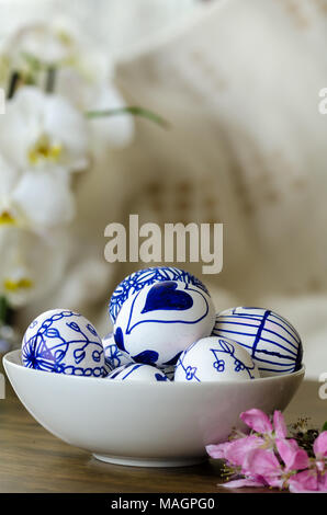 handmade designs drawn easter eggs on the white background Stock Photo ...