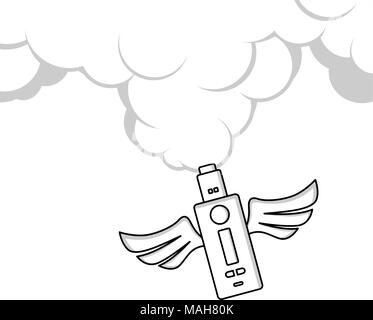 angel wing electric cigarette personal vaporizer vector art Stock Vector Image & Art - Alamy