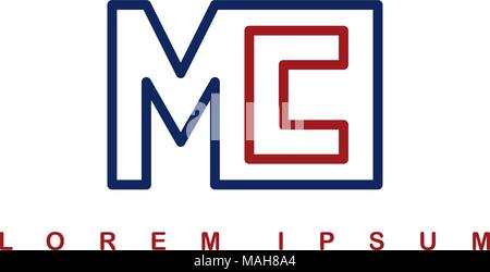 mc alphabet letter art theme logo logotype vector Stock Vector Image ...