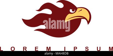 fire flame theme eagle hawk bird logo template vector art Stock Vector ...