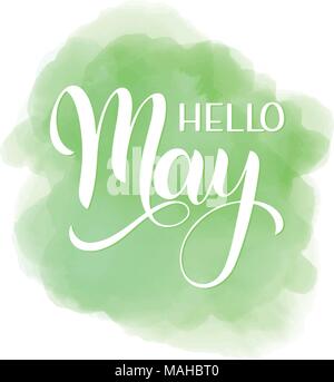 Hello May lettering. Elements for invitations, posters, greeting cards ...