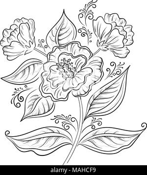 Abstract flower outline Stock Vector Image & Art - Alamy