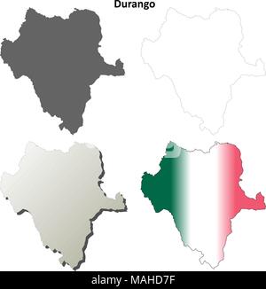 Durango state outline map set Stock Vector Image & Art - Alamy