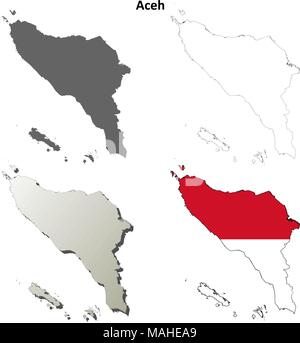 Aceh province outline map set Stock Vector Image & Art - Alamy