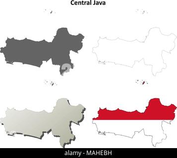 Central Java blank outline map set Stock Vector Image & Art - Alamy