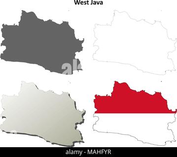 Jawa Barat province outline map set Stock Vector Image & Art - Alamy