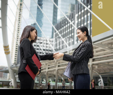 Businessmen handshake with workmate,Handshake business partner work ...